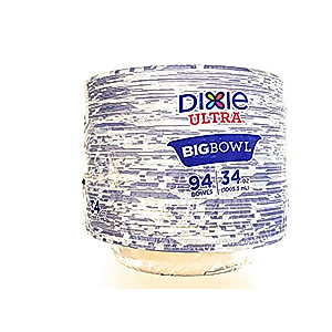 Dixie Ultra Big Bowl, 34 oz Printed Disposable Paper Bowl, 94 Count