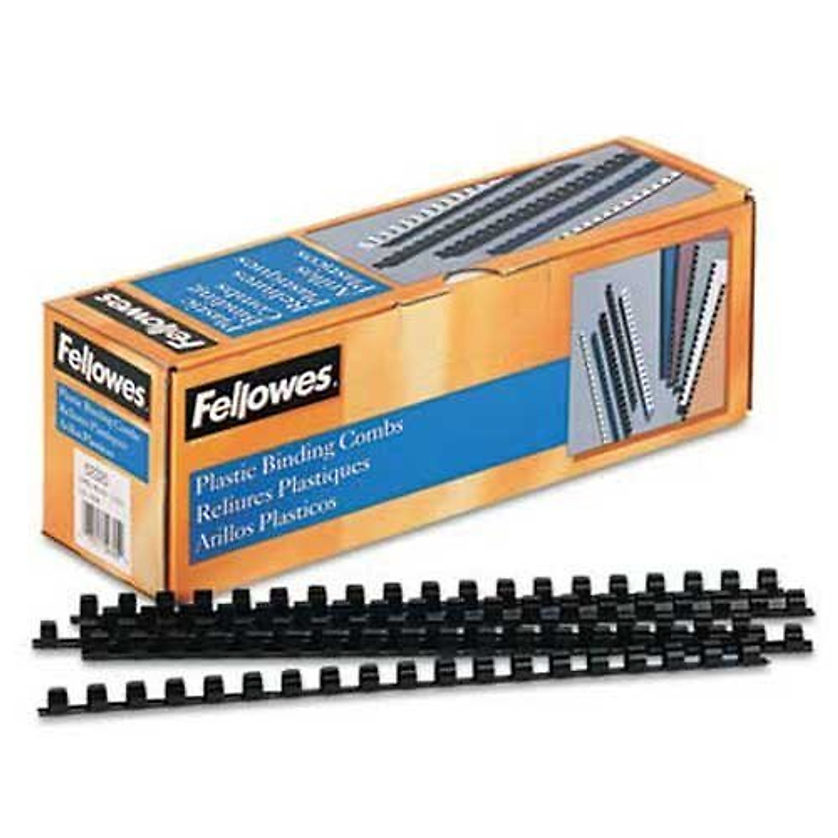 Fellowes Plastic Comb Bindings, 3/8 inch Diameter, 55 Sheet Capacity, Black, 100 Combs/Pack