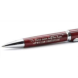 William Shakespeare Engraved Inspirational Quote Pen - To Thine Own Self Be True. - Literary Gifts for Writers Authors Readers Actors Librarians English Teachers