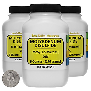 Molybdenum Disulfide [MoS2] 99% AR Grade Powder 1 Lb in Three Space-Saver Bottles