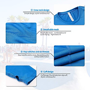 Women's Sun Protection Compression Shirts UPF 50+ Long Sleeve Workout T-Shirts Rash Guard Athletic Tops