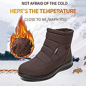 Kowyspoe Womens Winter Boots Ankle Women’s Work Boots Winter Hiking Boots Waterproof Ankle Booties Warm Winter Snow Boots Cute