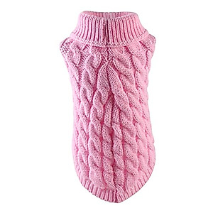 Knitted Pomeranian Teddy Jacket Breathable Turtleneck Pets Insulation Clothes Puppy Leisure Warm Clothing for Small and Medium Dog