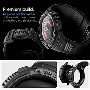Spigen Rugged Armor Pro Designed for Samsung Galaxy Watch 5 Pro Band with Case Protector 45mm (2022) - Black