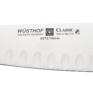 Wusthof Classic High Carbon Steel Knife Hollow Edge Cook's Knife, 6 Inch