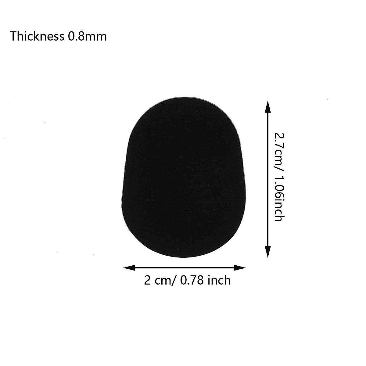 Kasteco 40 Pieces Black Mouthpiece Cushion 0.8 mm Mouthpiece Patches for Alto and Tenor Saxophone and Clarinet