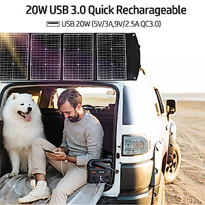 PROGENY 120 Watt Portable Solar Panel for Solar Generator and USB Devices, Waterproof Foldable Solar Panel for Jackery Explorer/Flashfish/BALDR/Goal Zero/Anker Power Stations