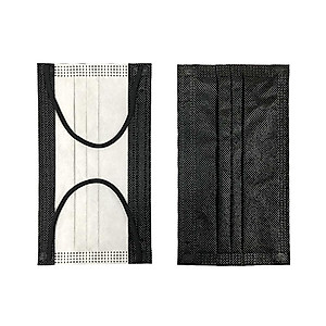 MTYX Black Disposable Face Masks 3 Ply 50PCS - Individually Wrapped - Durable - Odorless - Hygienic