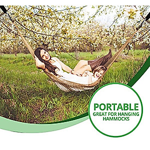 Easy Hang Tree Swing Straps- Holds 2200lbs. - Heavy Duty Carabiner and Spinner - Perfect for Tire and Saucer Swings, Waterproof - Easy Picture Instructions - Carry Bag Included! (12 Feet Double)