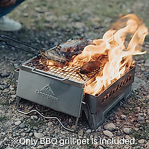 CAMPINGMOON Cooking Grid for Portable Campfire Grill Stainless Steel MS-1018-WG 11.8 x 9.5 Inches