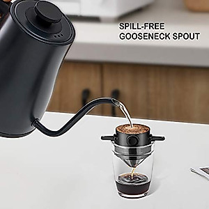 Stariver Electric Kettle Gooseneck Kettle, 1.2L Water Kettle, BPA-Free, Pour Over Tea Pot Stainless Steel for Coffee & Tea with Fast Heating, Auto-Shut Off and Boil-Dry Protection Tech, Dark Blue