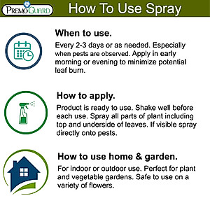 Plant & Garden Pest Control by Premo Guard - 32 oz - Insect & Disease Control for Organic Gardening - Effective Natural Plant Based Formula for Inside & Outside Plants