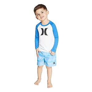 Hurley Boys' Swim Suit 2-Piece Outfit Set, Fountain Blue, 2T
