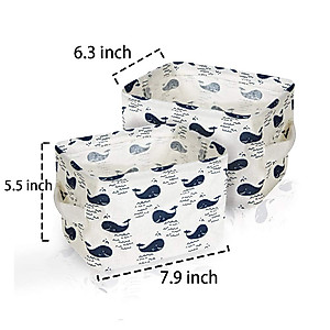 CALISTOUS 1PC Stationery Handicraft Storage Basket Linen Desk Storage Box Whale