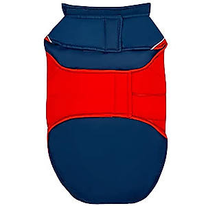 NFL New England Patriots Puffer Vest for Dogs & Cats, Size Medium. Warm, Cozy, and Waterproof Dog Coat, for Small and Large Dogs/Cats. Best NFL Licensed PET Warming Sports Jacket