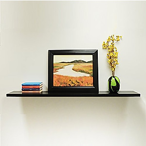 InPlace Shelving, Black, 9084674 Slimline Floating Wall Mountable Shelf with Invisible Brackets, 47.24 Inch Wide by 7.75 Deep by 1-Inch High, 47.24 in W x D x 1 in H