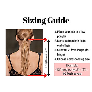 Black Leather Hair Wrap 8" Inch - Ponytail Wrap & Long Hair Protector for Biker Helmet | Motorcycle Accessories for Women with Fringe | Made in USA | Accessory