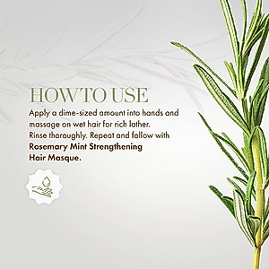 Mielle Organics Rosemary Mint Strengthening Shampoo and Leave-In Conditioner Infused with Biotin, Cleanses and Helps Strengthen Weak and Brittle Hair, 12 Ounces