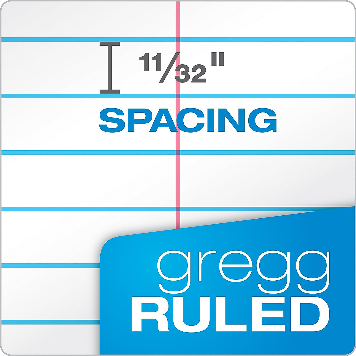 TOPS Spiral Steno Books, 6" x 9", Gregg Rule White Paper, Assorted Covers, 80 Sheets per Book/4 Books per Pack (80220)