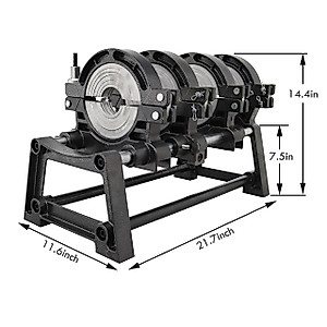 TECHTONGDA Manual Pipe Welder Electric Tube Butt Fusion Machine Pipe Welding Machine Hot Melt Solder for PE PP PB PVDF PPR (2.48"-6.30" four clamps)
