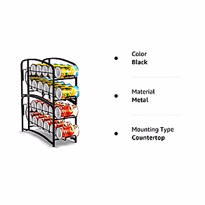 Auledio Stackable Beverage Can Dispenser Rack, Storage Organizer Holder for Canned food or Pantry Refrigerator,Black(2 Pack)