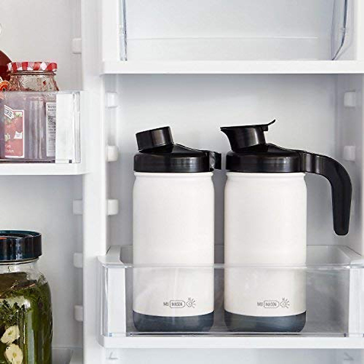 Nourished Essentials Fruit Infuser Water Bottle - with 35 oz Thermal Jar - Compatible with All Glass Wide Mouth Mason Jars - BPA Free - Infuse water, for sport, outdoor and indoor recreation