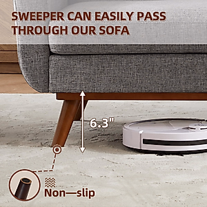 Kingfun 65.2" W Loveseat Sofa, Mid Century Modern Decor Love Seat Couches for Living Room, Button Tufted Upholstered Furniture, Solid & Easy to Install Small Couch for Bedroom Office Apartment, Grey