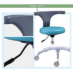 Dentist's Mobile Chair Nurse's Stools W/Backrest PU Leather and Medical Wheels Adjustable Height Standard Dental Mobile Chair for Dentist and Office