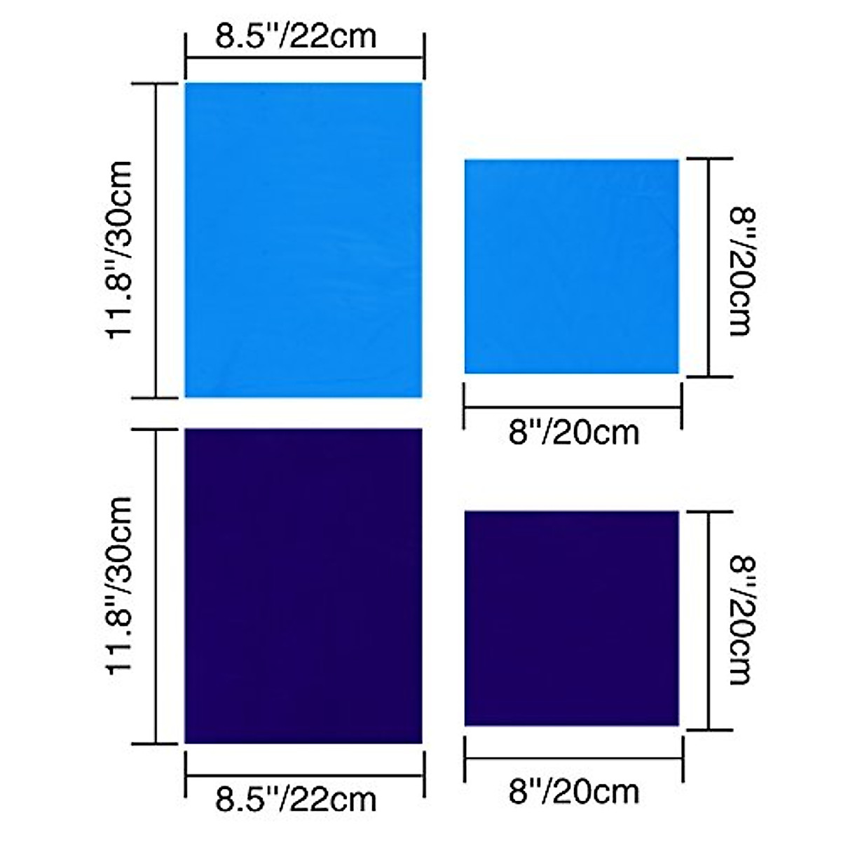 eBoot Cellophane Sheets Cellophane Wrapping Paper, 11.8 Inch by 8.5 Inch, 8 Inch by 8 Inch, 8 Colors, Total 80 Pieces