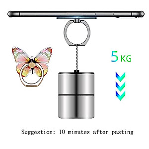 2 Pcs Butterfly Cell Phone Ring Holder Finger Ring Grip Stand 360° Rotation Cute Butterfly Pattern Painted Metal Finger Stand Kickstand Compatible with Smartphone Tablet E-Reader Etc