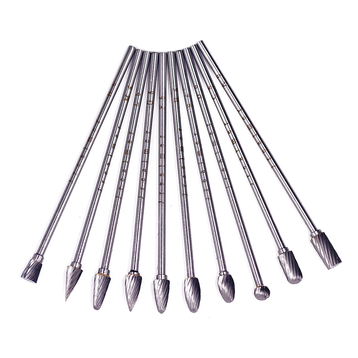 Jrealmer 10pcs 1/8" Shank Extend Long Head 4"(100mm) Tungsten Carbide Burr Rotary Burrs for Die Grinder