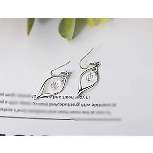 Clearance Swarovski Crystal Twist Leaf Style Fashion 925 Sterling Silver Dangle Earrings for Women in Gold-Plated