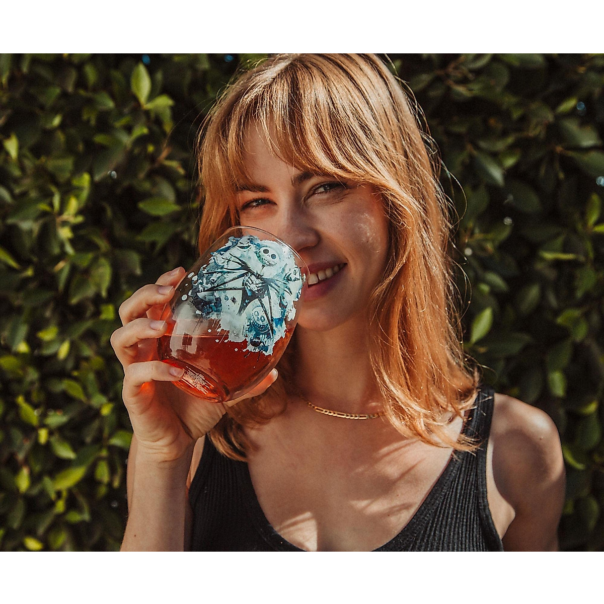 Silver Buffalo Disney Nightmare Before Christmas Stemless Wine Glass Set, 20-Ounce, Set of 2