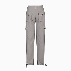 fesfesfes Women 6 Pockets High Waisted Cargo Pants Casual Pants Combat Military Trouser Tactical Streetwear Y2k Fashion Pants