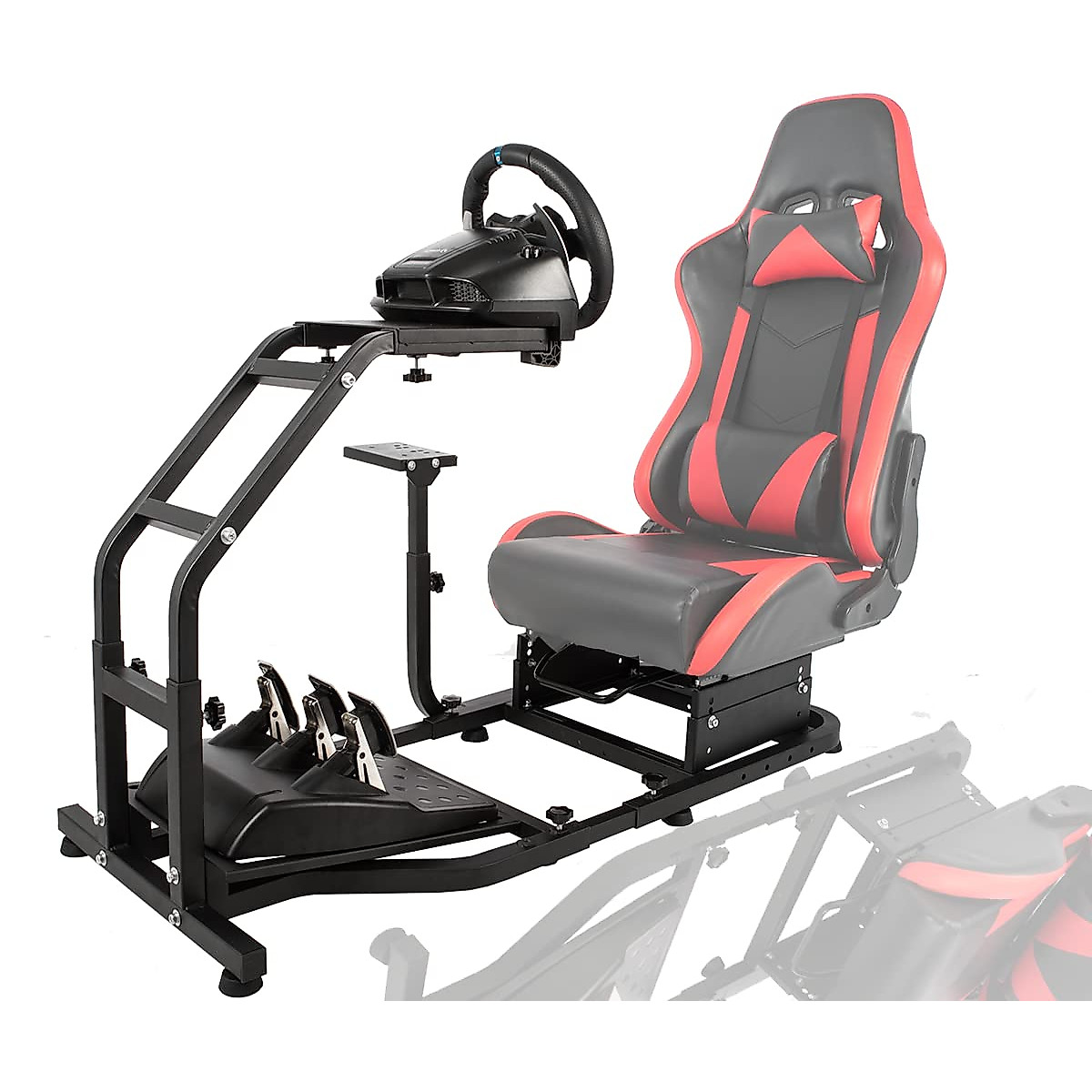 Anman Racing Simulator Mount fit for PC PS4 XBOX ONE Racing Wheel Stand Video Game for Logitech G25/27 G29 G920/923 Fanatec Thrustmaster T500RS T300RS, NOT Include Wheel Shifter Pedals