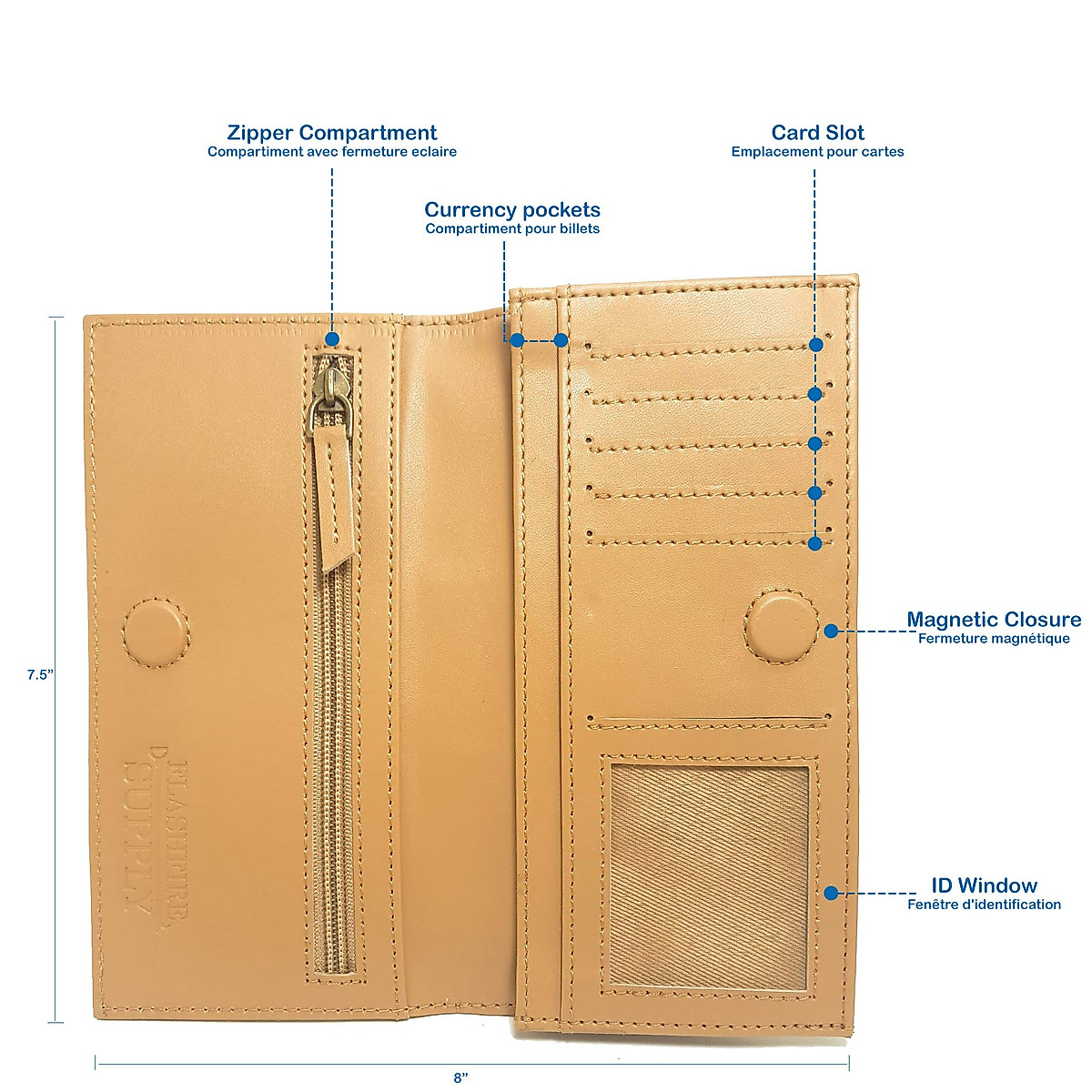 Firefighter Wallet Original Reflective Turnout Bunker Fabric Gear Women Gift (Beige & Yellow)