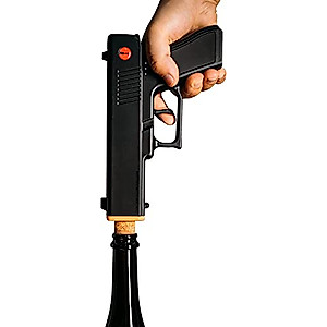 Electric Gun Wine Corkscrew Bottle Opener - Rechargeable Holster Base Cordless Battery - Automatically Open Wines Multifunctional Electronic Cork Puller - Guns Enthusiasts Gift & Vino Lovers (Black)