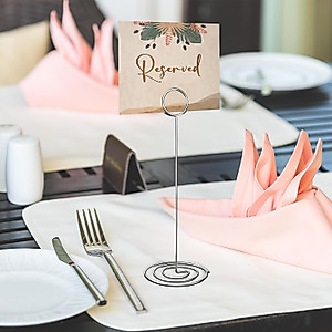 ONIXAR 12 Pack 8.75inch Table Card Holder Stand, Table Number Holders for Memo Notes, Picture Holders for Centerpieces, Table Sign Holders, Place Card Holder for Table Weddings, Restaurants (Silver)