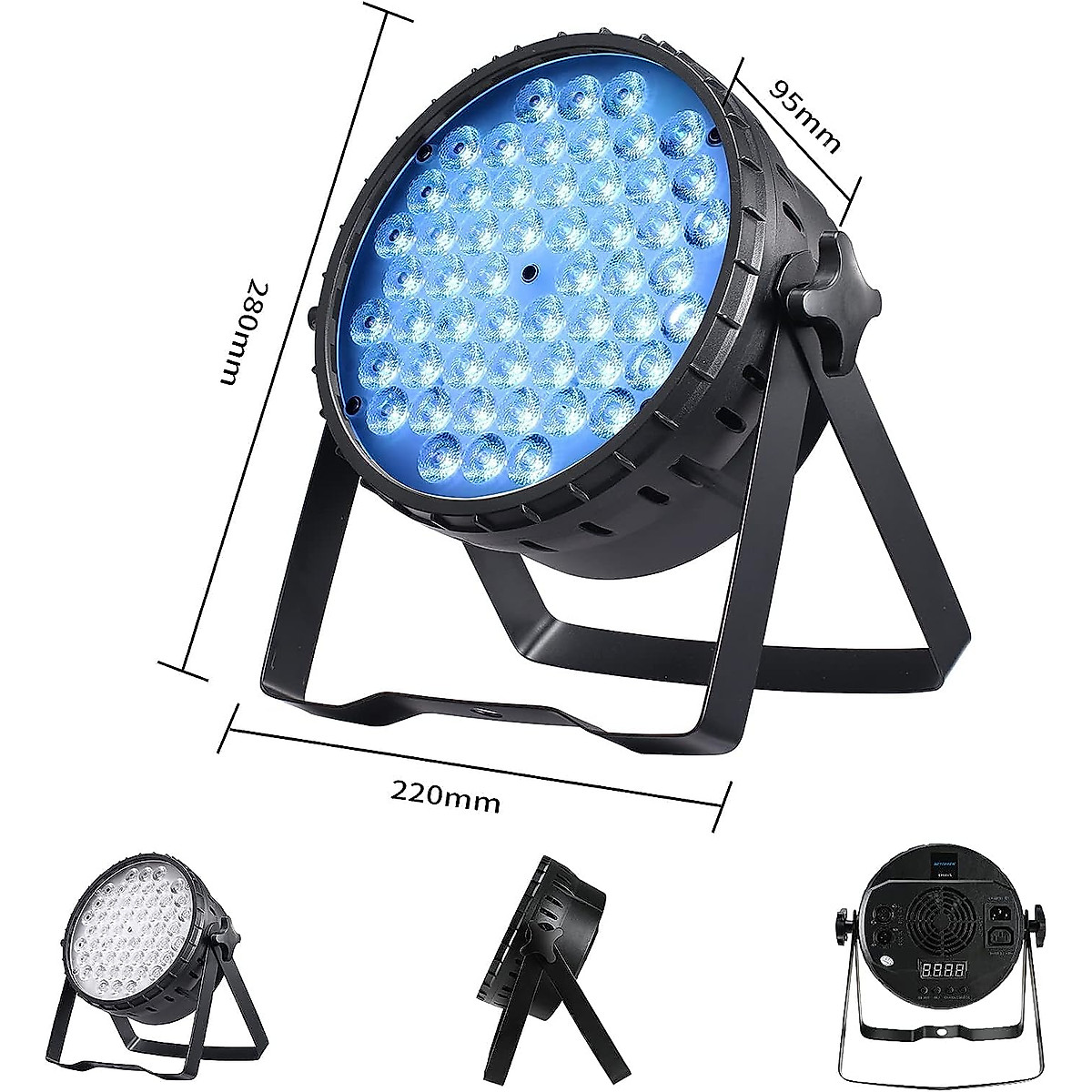 BETOPPER Stage Lights for Parties, 54x3W LED Par Lights RGB, DMX DJ Lights Sound Activated,Strobe Wash Lights for Party, Wedding, Club, Concert and Festival (1)