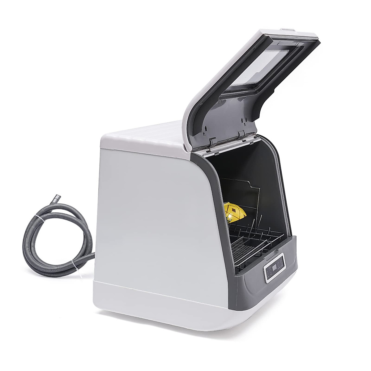 YIYIONCE Portable Countertop Dishwasher, 360 Degree Automatic Dishwasher, 3 Washing Programs Dishwasher, Portable Washer Machine and Dryer, Large Capacity for Home Small Apartment (Gray) | US STOCK