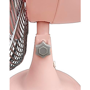 Good Housekeeping All-Metal 12" Retro Table Fan, Pink
