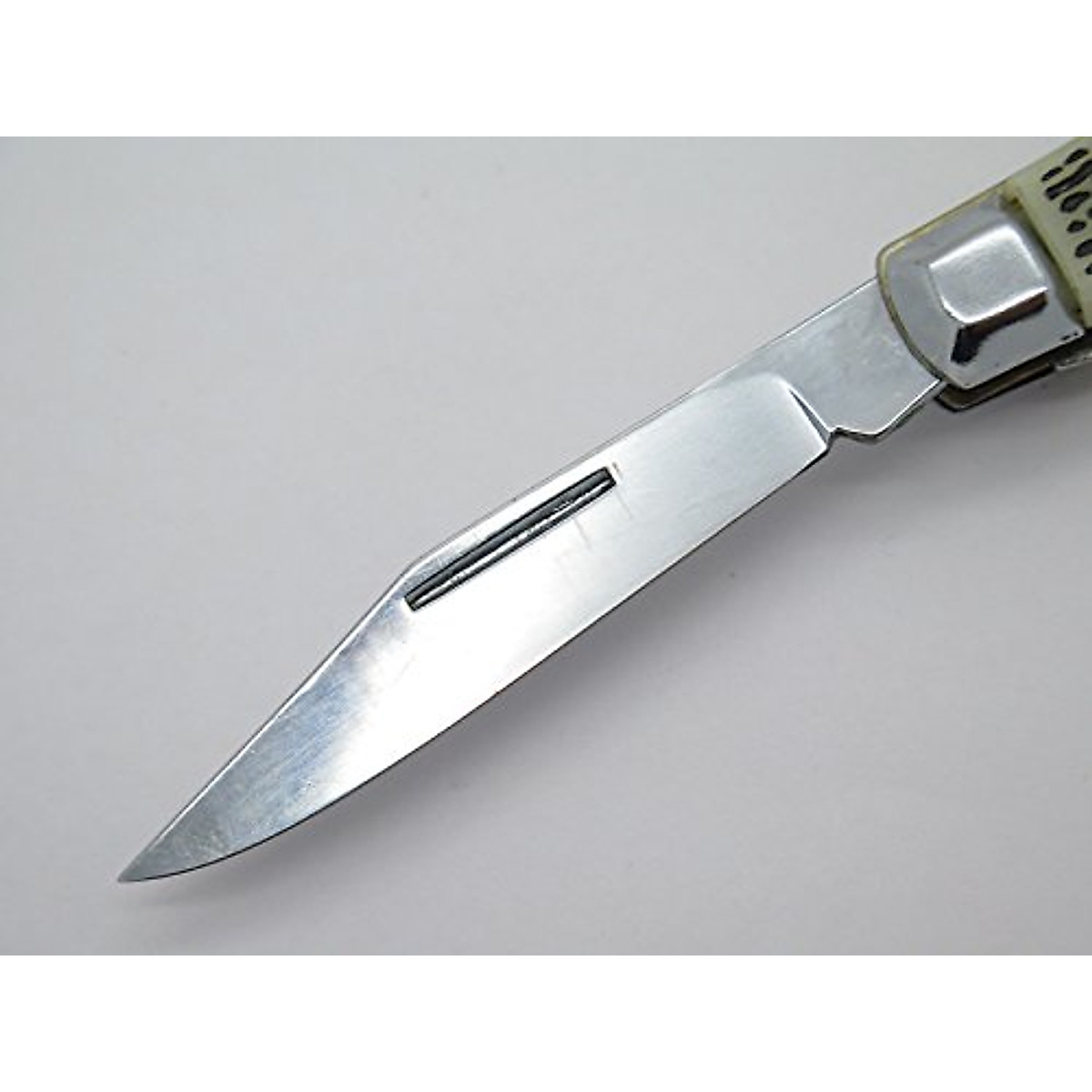 Artist Unknown Vintage Old Stock 1980s Made In China Snake Skin Stockman Folding Pocket Whittler Knife