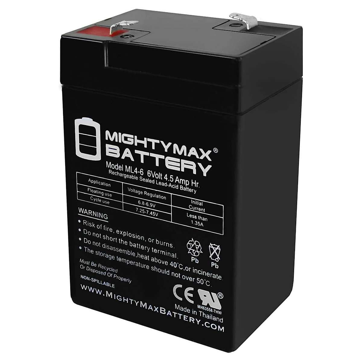 Mighty Max Battery 6V 4.5AH SLA Replacement Battery Compatible with Interstate SLA0905