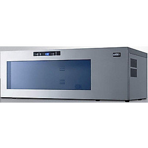 Summit Appliance STC12 12 Bottle Wine Cooler; Auto Defrost; Upright Bottle Storage; Digital Thermostat; Display Window; Temperature Memory Function; Temperature Alarm; Adjustable LED Lighting