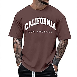Men Tshirts Cotton Cool Shirts for Men Short Sleeve O Neck Breathable Relaxed Fit Summer Workout Tees Trendy True Comfort Tops Texas Shirts for Men