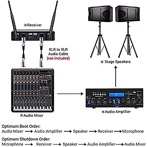TONOR Wireless Microphone,Metal Dual Professional UHF Cordless Dynamic Mic Handheld Microphone System for Home Karaoke, Meeting, Party, Church, DJ, Wedding, Home KTV Set, 200ft(TW-820)
