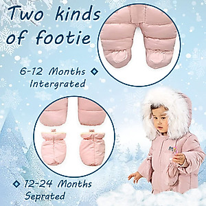 XIFAMNIY Baby Girls and Boys Snowsuit Winter suits Jumpsuit Outwear Hooded Footie Snow suits