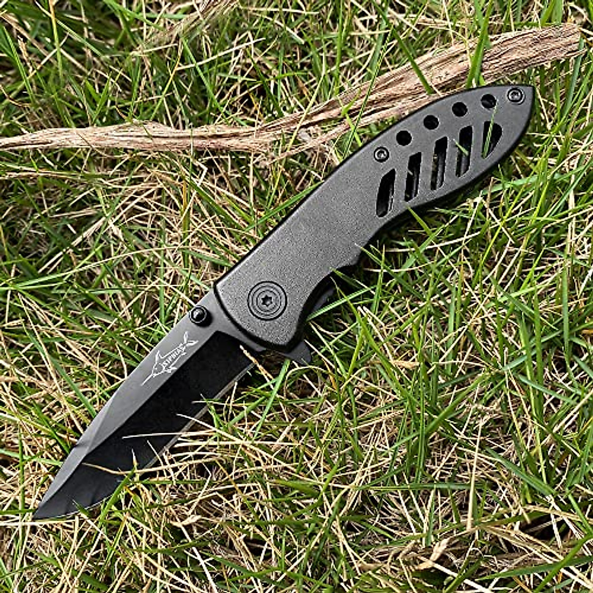 XIPHIAS Practical Folding Pocket Knife with Deep Pocket Clip, Black, XK042, 6.5" Overall(Pocket Knife)