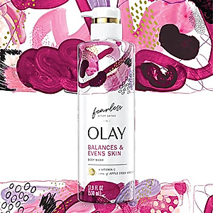 Olay Fearless Artist Series Skin Balancing Body Wash with Vitamin C and Notes of Apple Cider Vinegar 20 oz (Pack of 4)