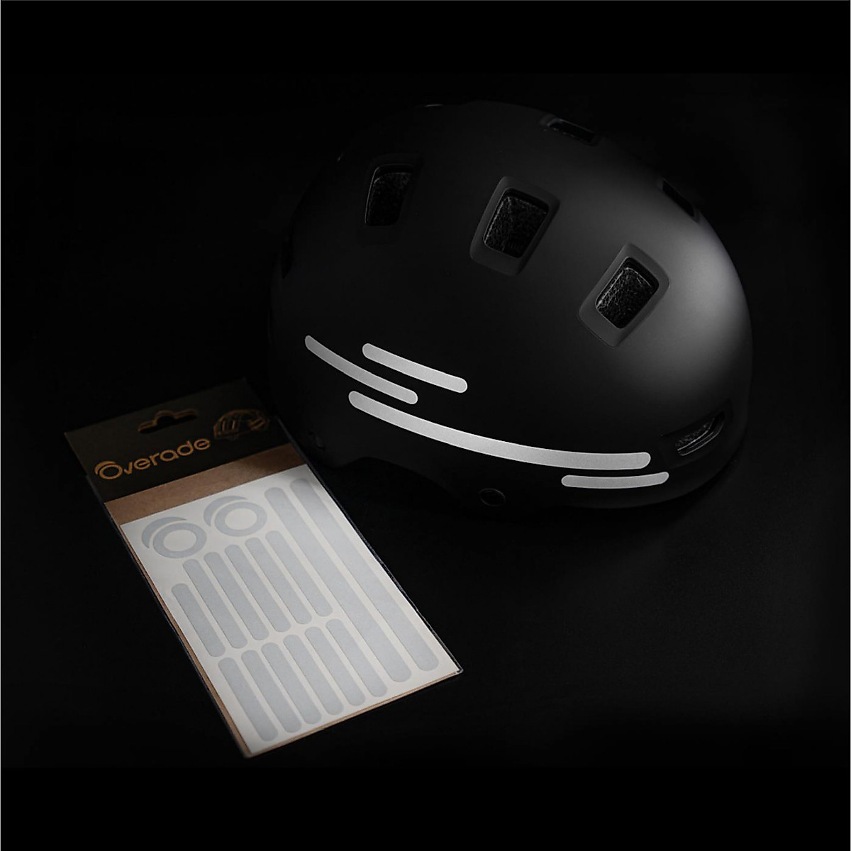 Overade - Waterproof reflective stickers - High visibility 3M - High-performance bonding. Very long-lasting. Can be stuck on all helmets, bikes, motorbikes and scooters (Classic)